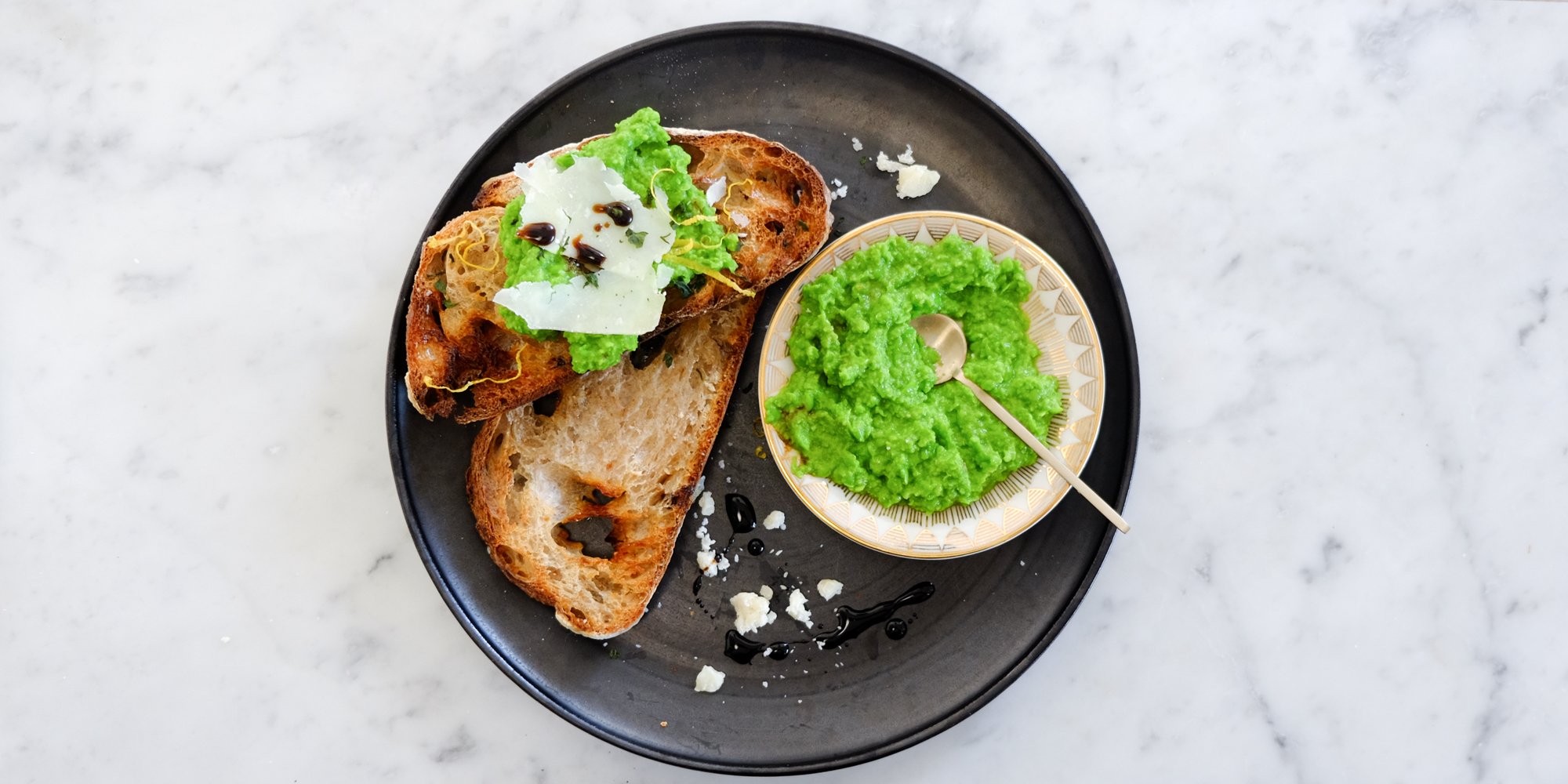 mashed peas on toast with parmesan - my primrose hill kitchen
